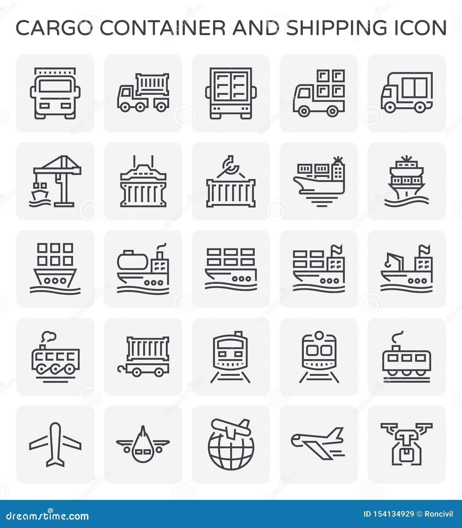 Cargo container icon stock vector. Illustration of carton - 154134929