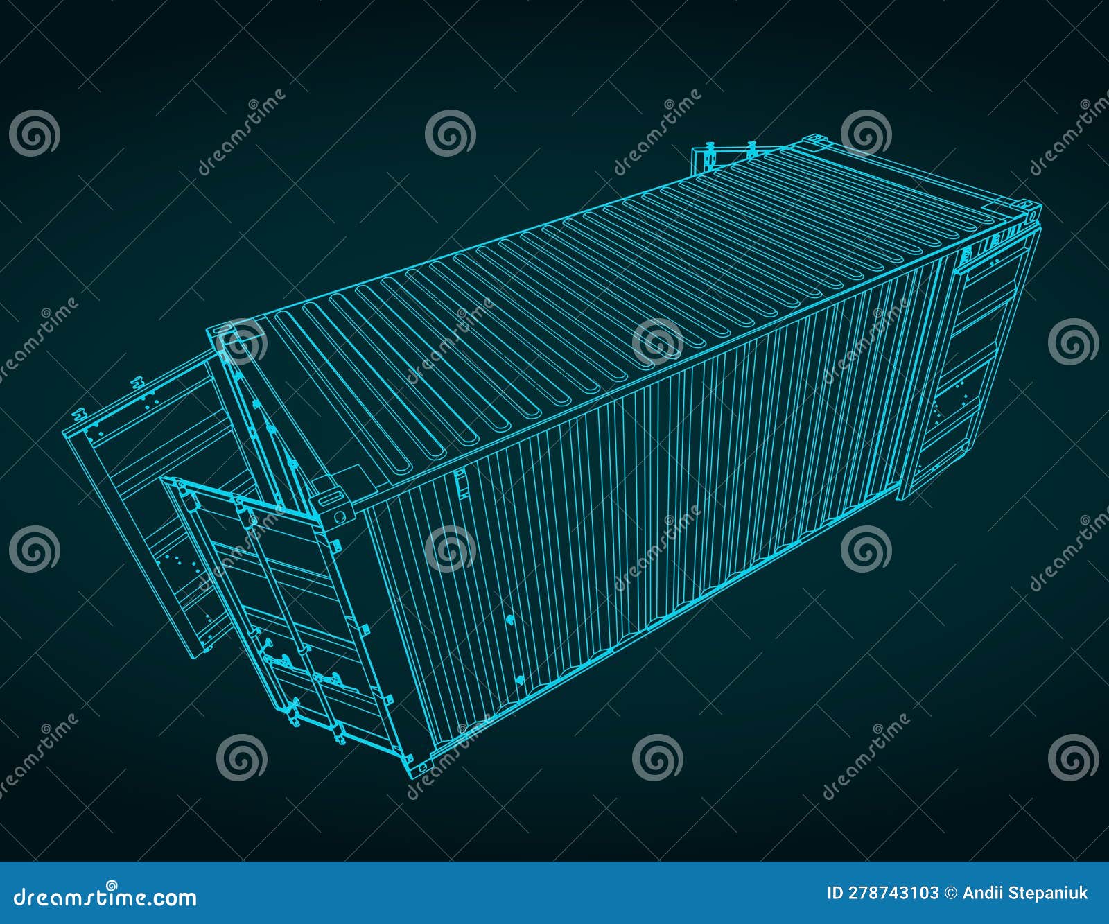 Cargo Container Illustration Stock Vector - Illustration of vector ...