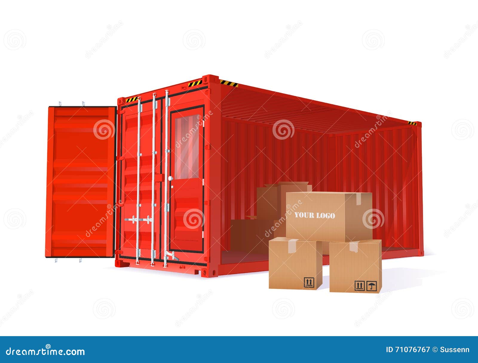 Cargo Container Illustration Stock Vector - Illustration of cutout ...
