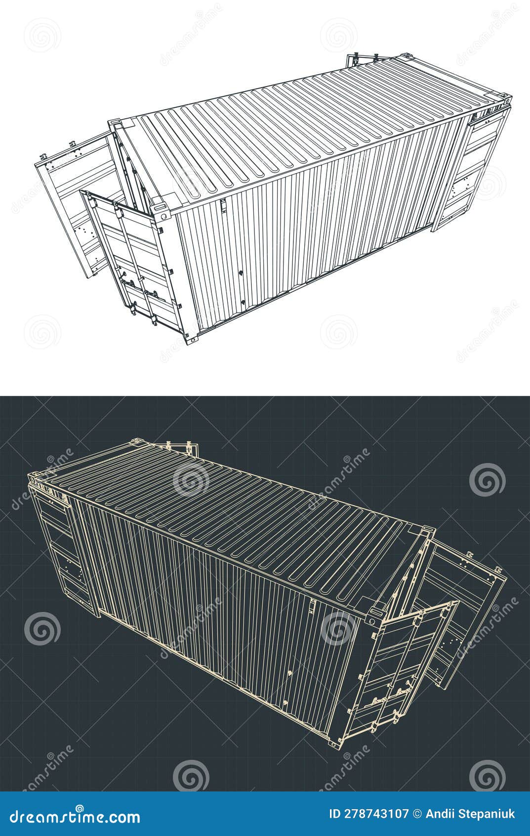 Cargo Container Illustrations Stock Vector - Illustration of industry ...