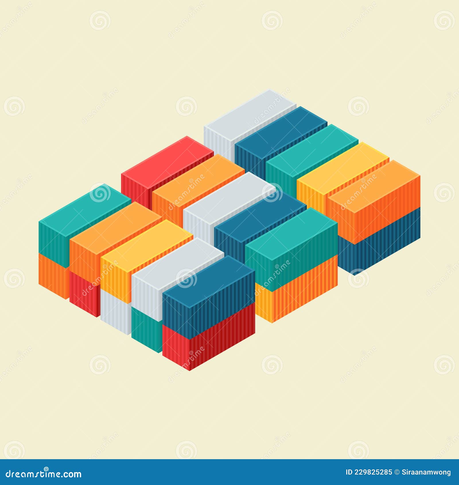 Cargo Container Isometric View Stock Vector - Illustration of ...