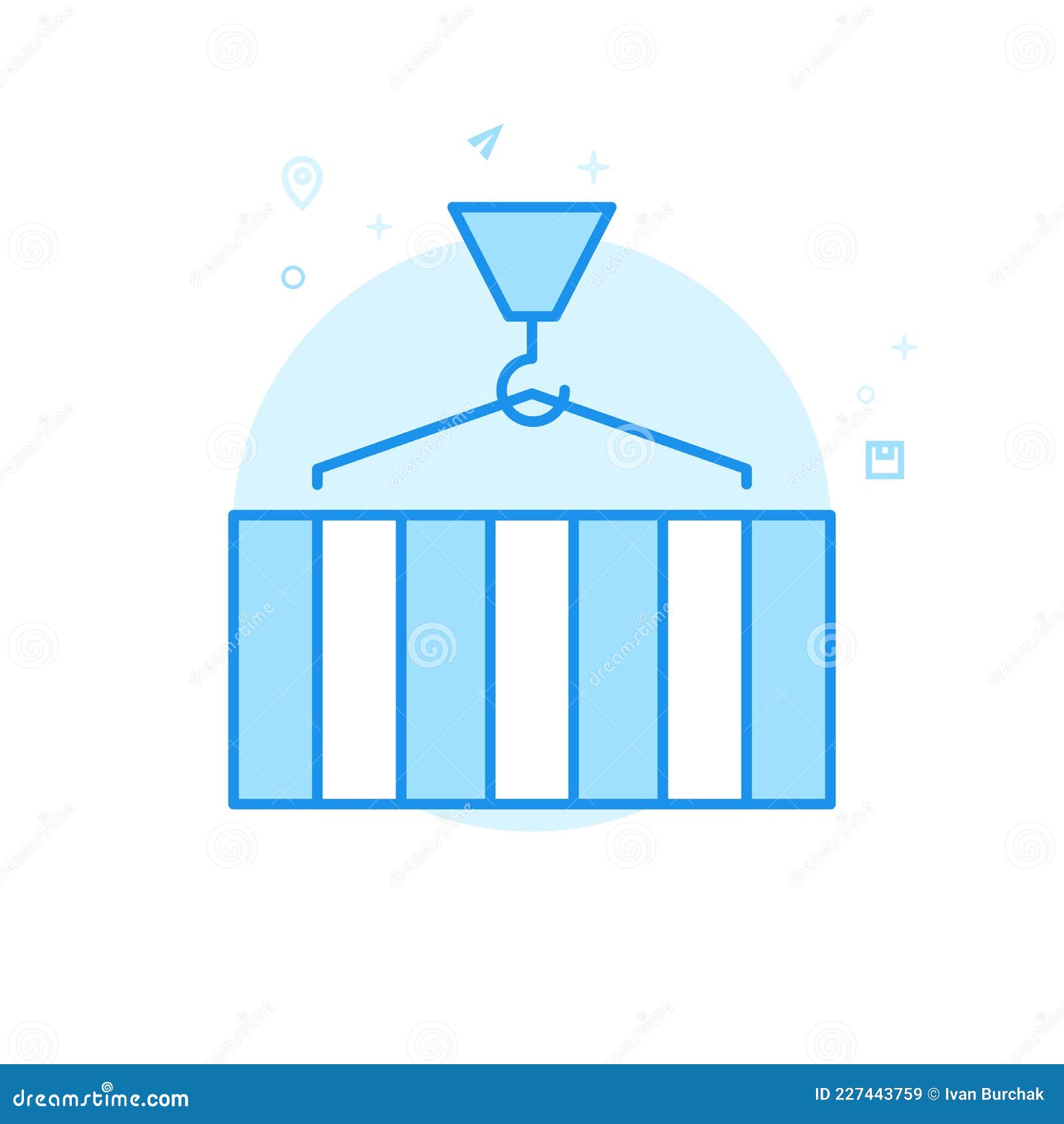 Cargo Container Loading Flat Vector Icon, Symbol, Pictogram, Sign ...