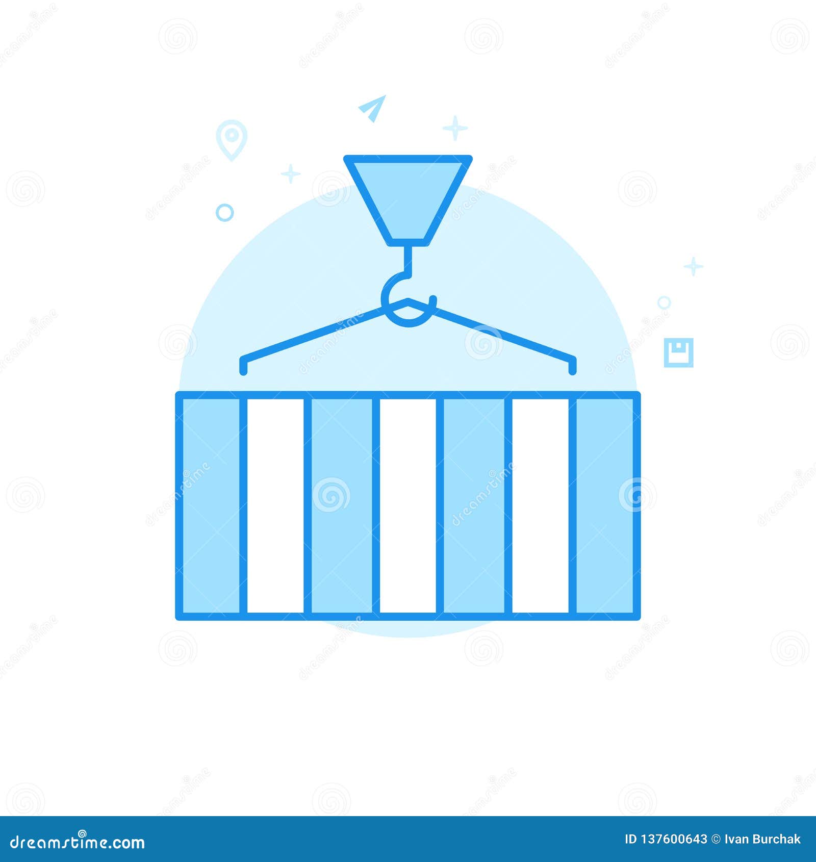 Cargo Container Loading Flat Vector Icon, Symbol, Pictogram, Sign ...