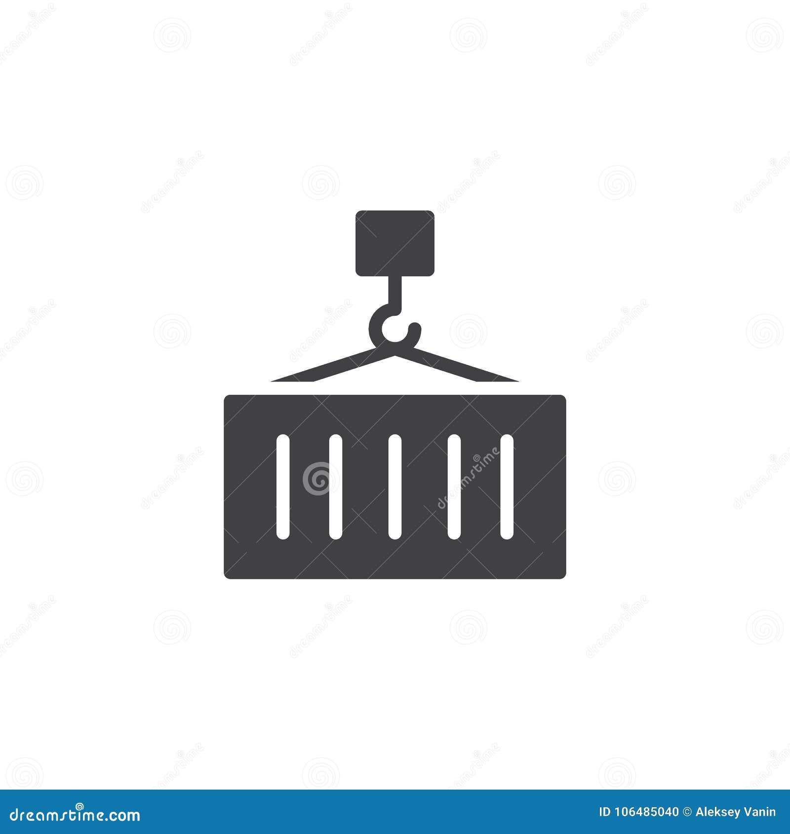 Cargo Container Loading Icon Vector Stock Vector - Illustration of ...