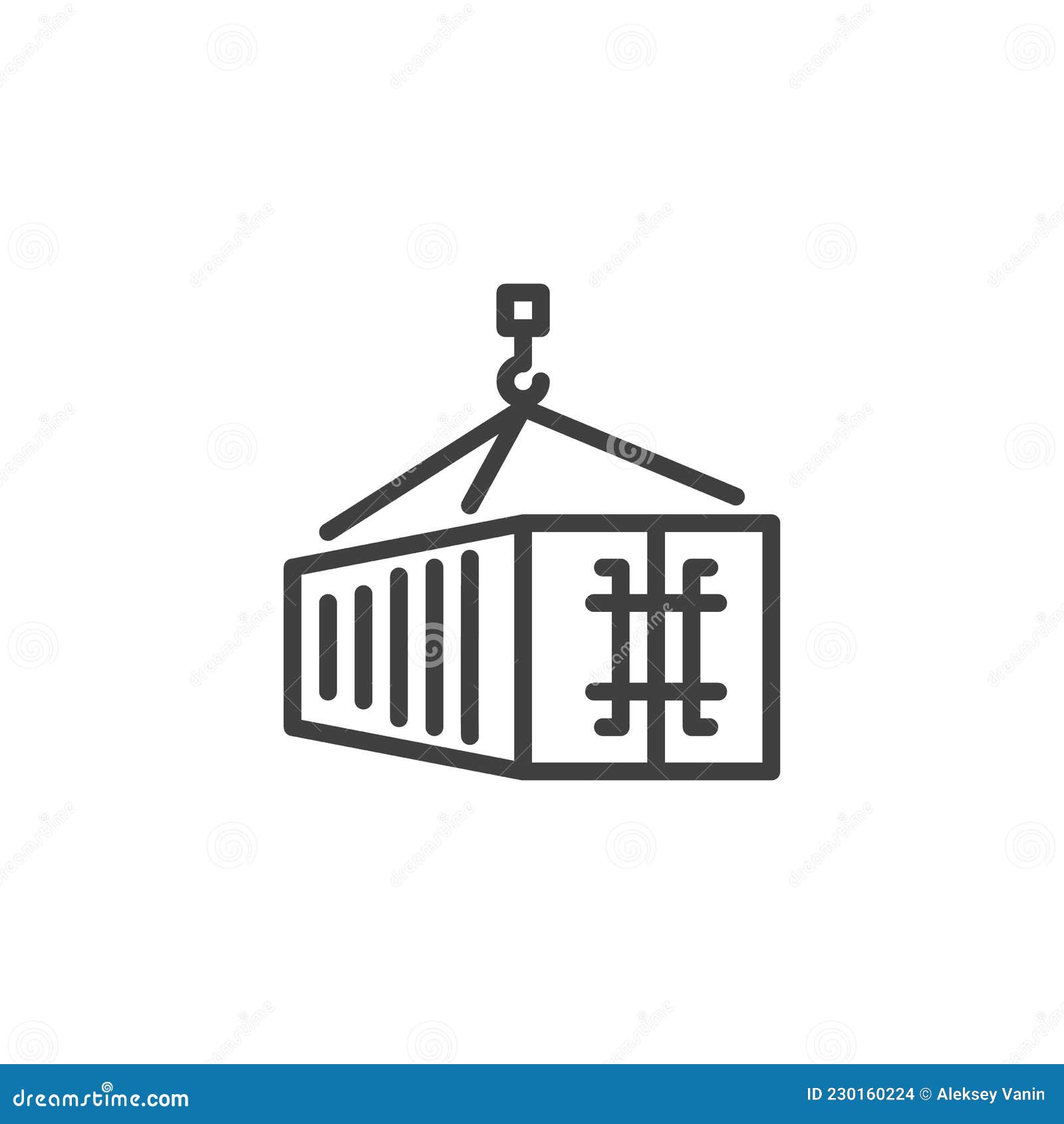 Container Loading Vector Thin Line Stroke Icon. Container Loading ...