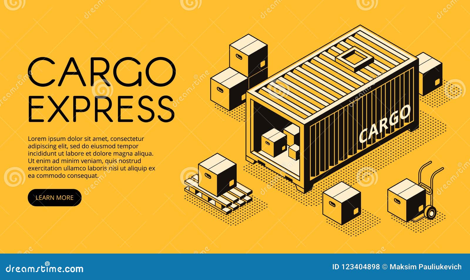 Cargo Logistics Vector Isometric Illustration Stock Vector ...