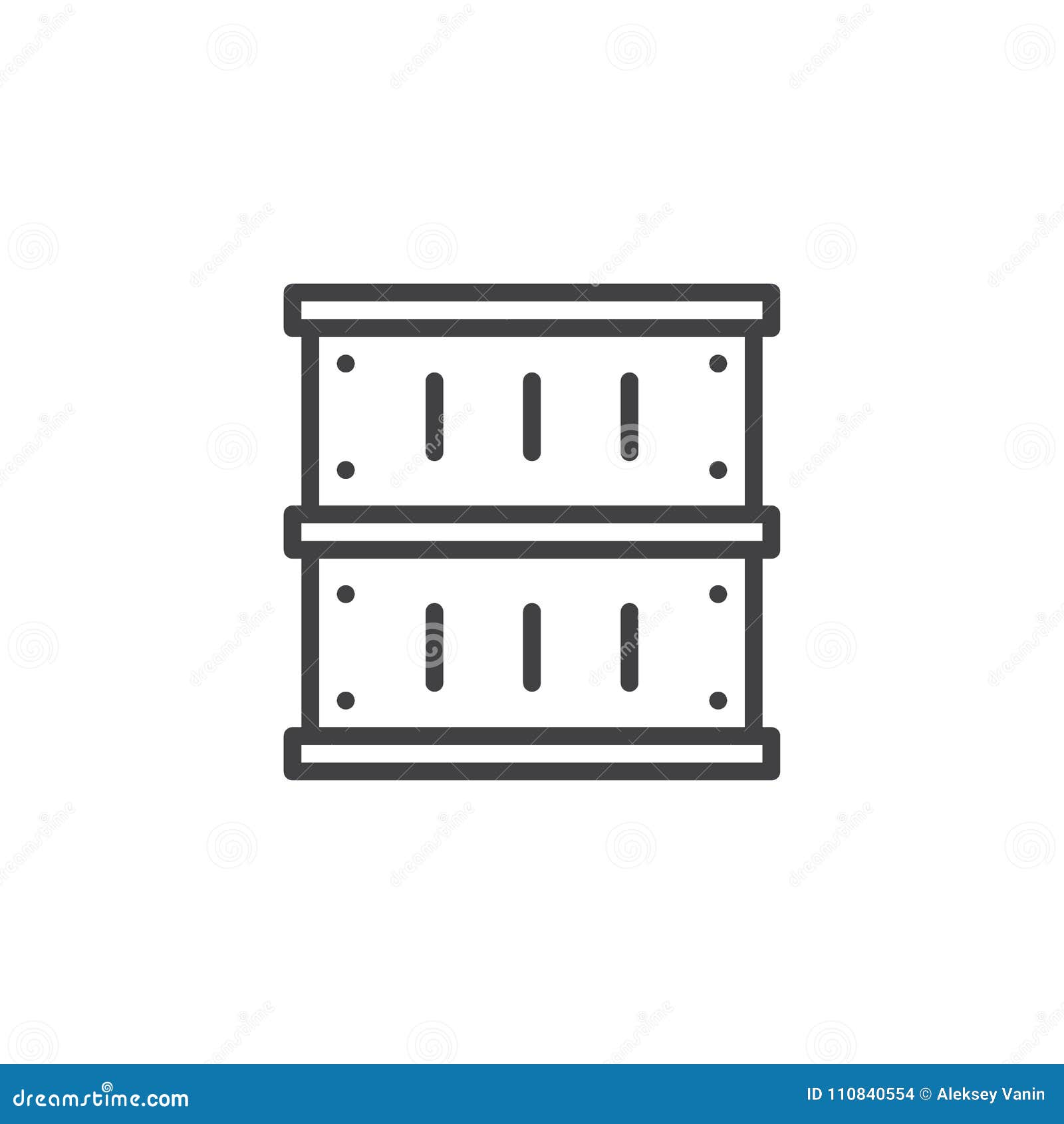 Cargo Container Outline Icon Stock Vector - Illustration of linear ...