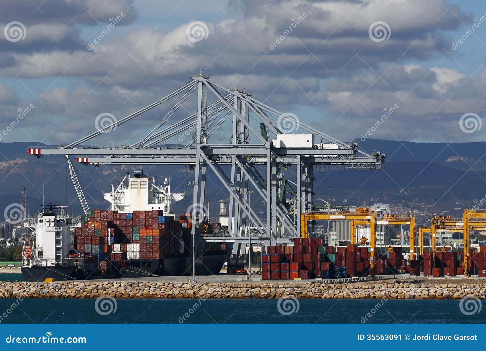 Cargo container at port stock image. Image of trading - 35563091