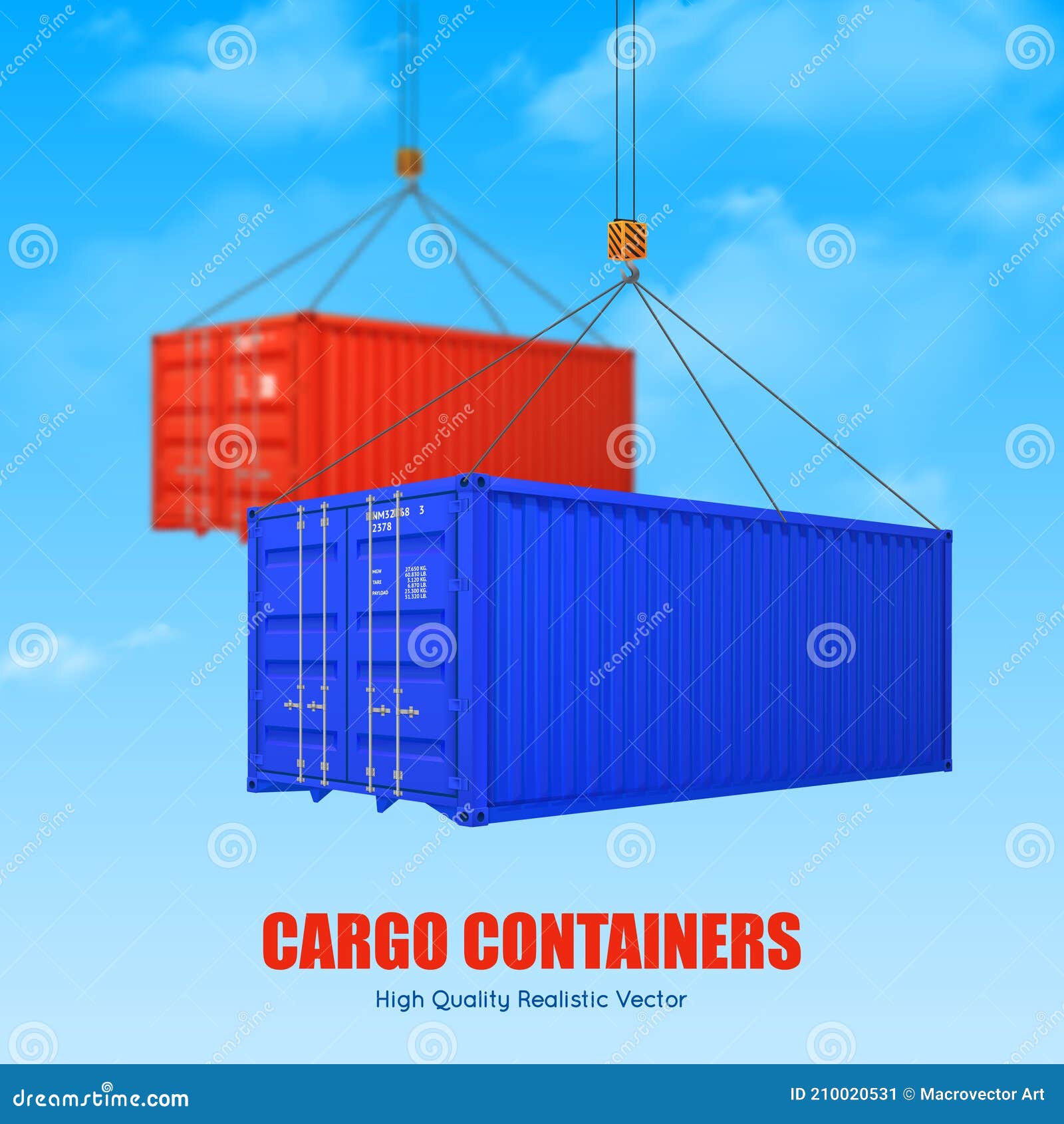Cargo Container Poster stock vector. Illustration of commercial - 210020531