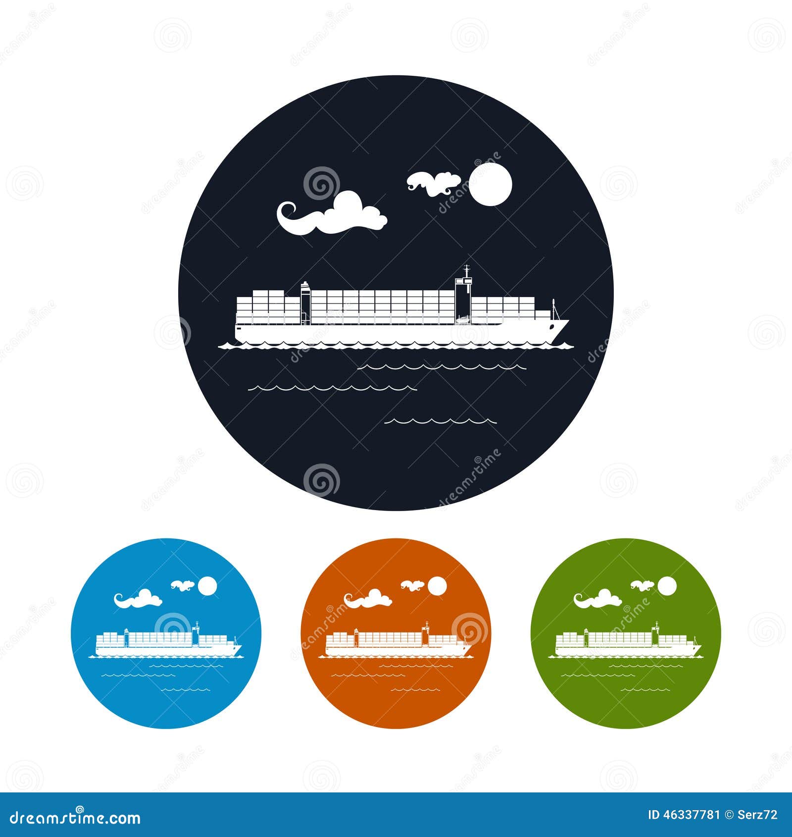 Cargo Container Ship Icon, Vector Illustration Stock Vector ...