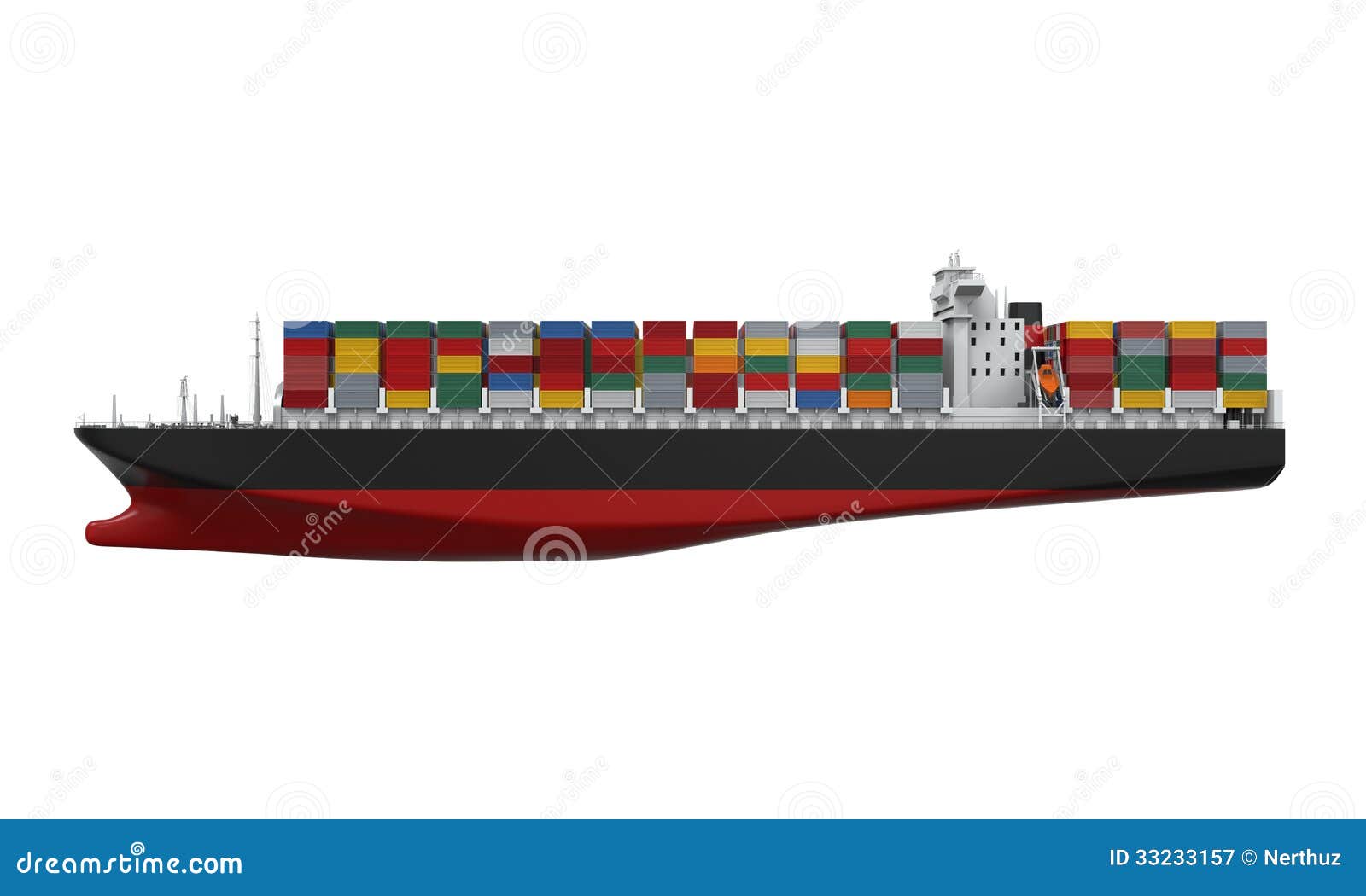 Cargo Container Ship Isolated Stock Illustration - Illustration of ...