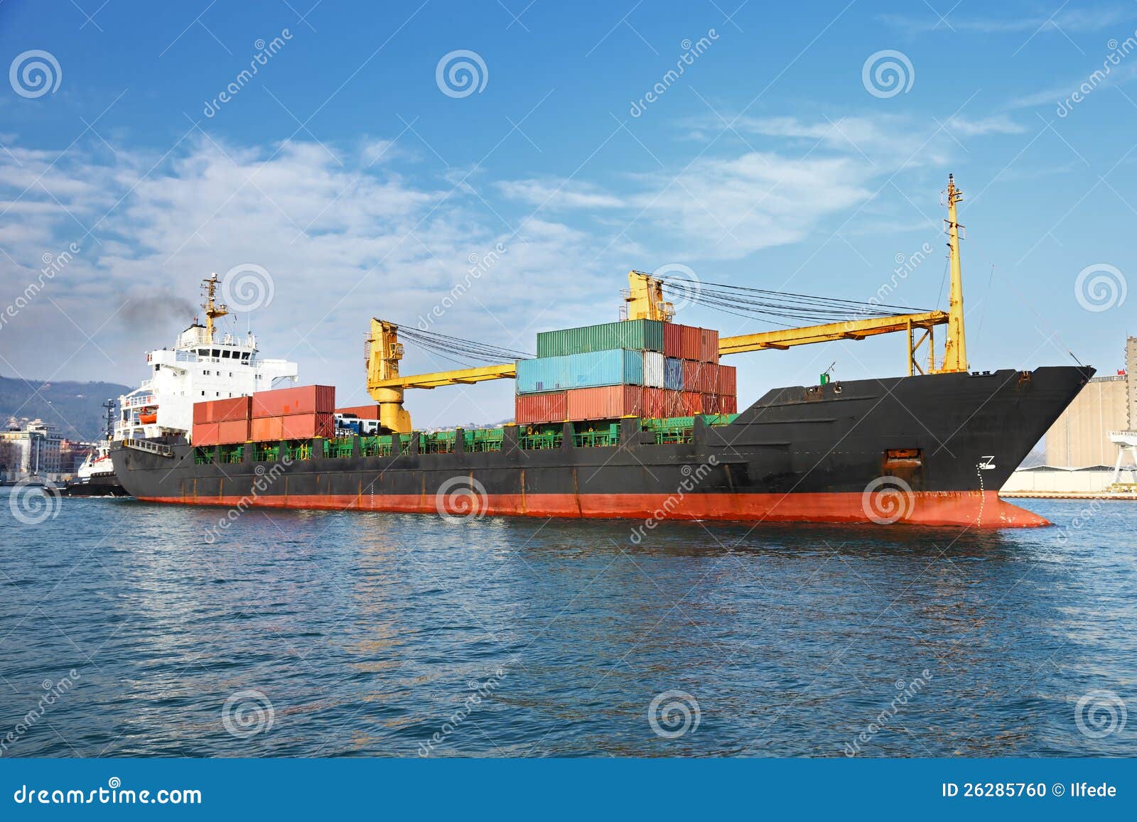 Cargo Container Ship in Ocean Stock Photo - Image of bulk, nautical ...