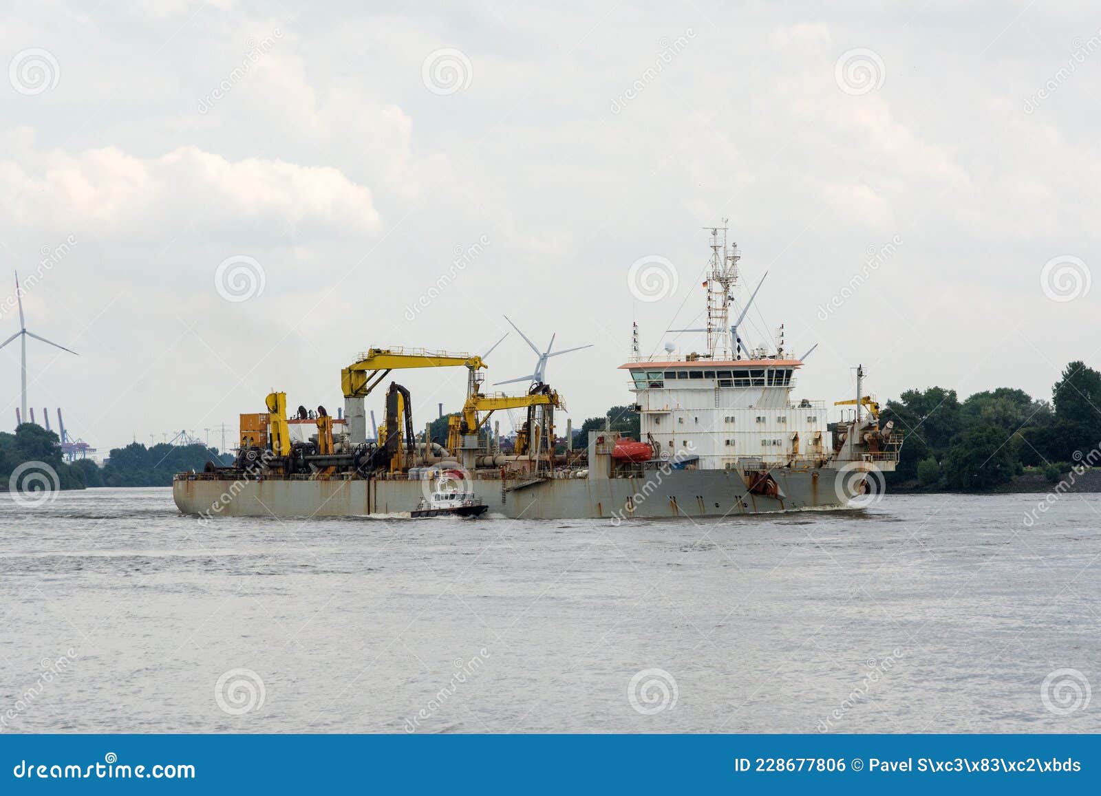 Cargo Container Ship Sailing on the River Stock Photo - Image of blue ...