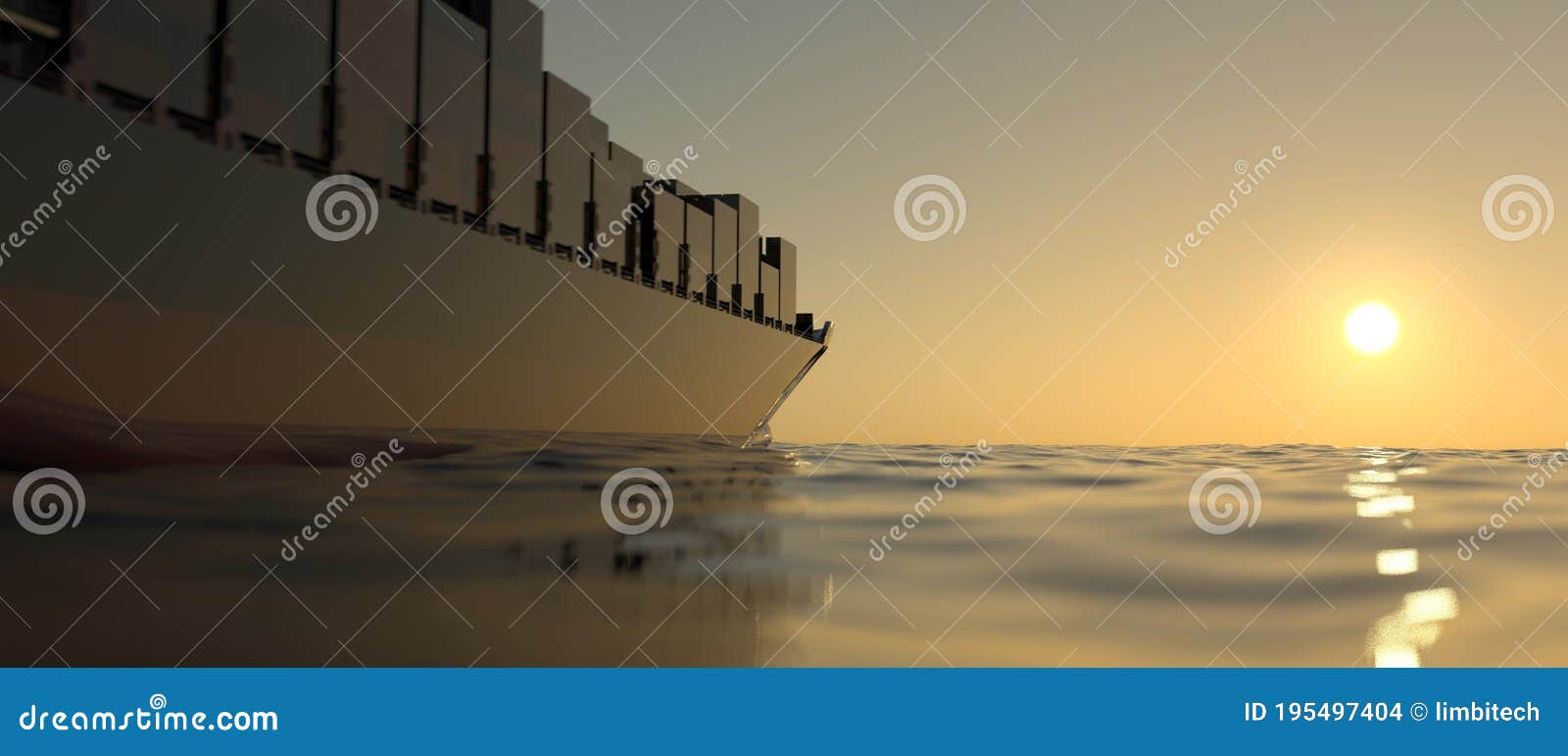 Cargo Container Ship at the Sea. Extremely Detailed and Realistic High ...