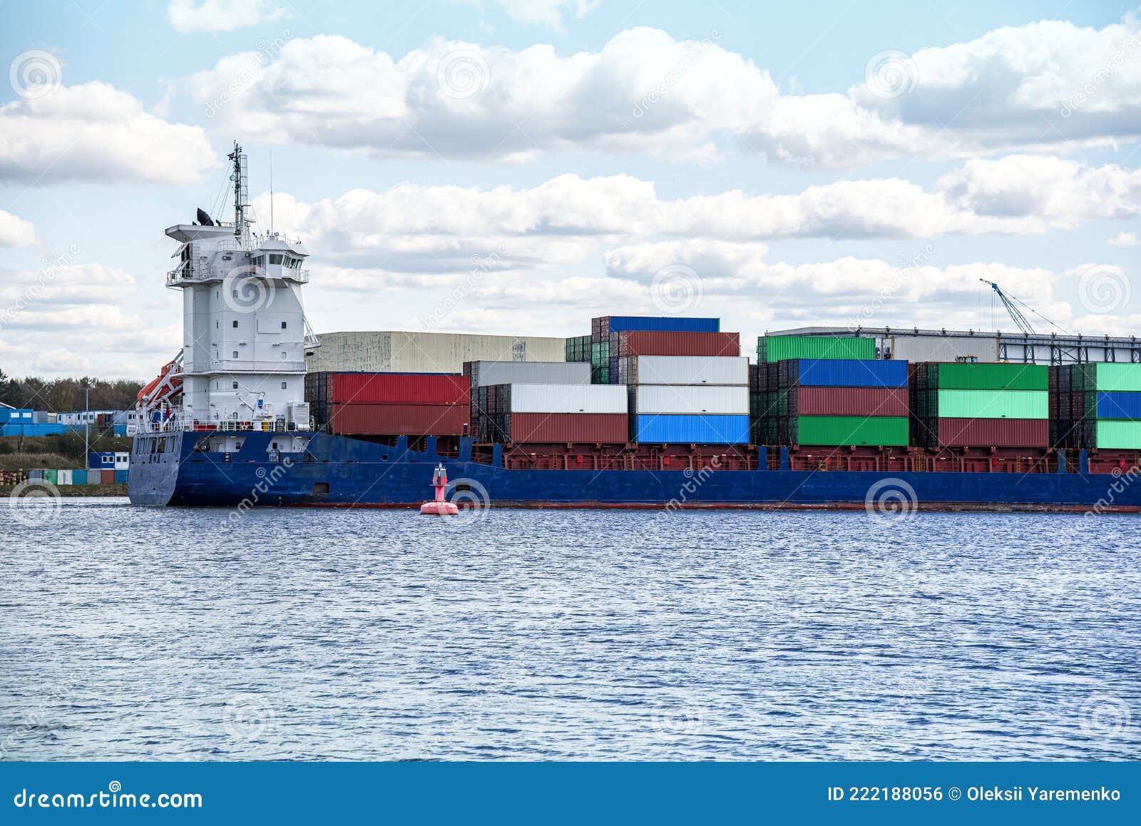 Cargo Container Ships on the River Stock Photo - Image of europe, cargo ...