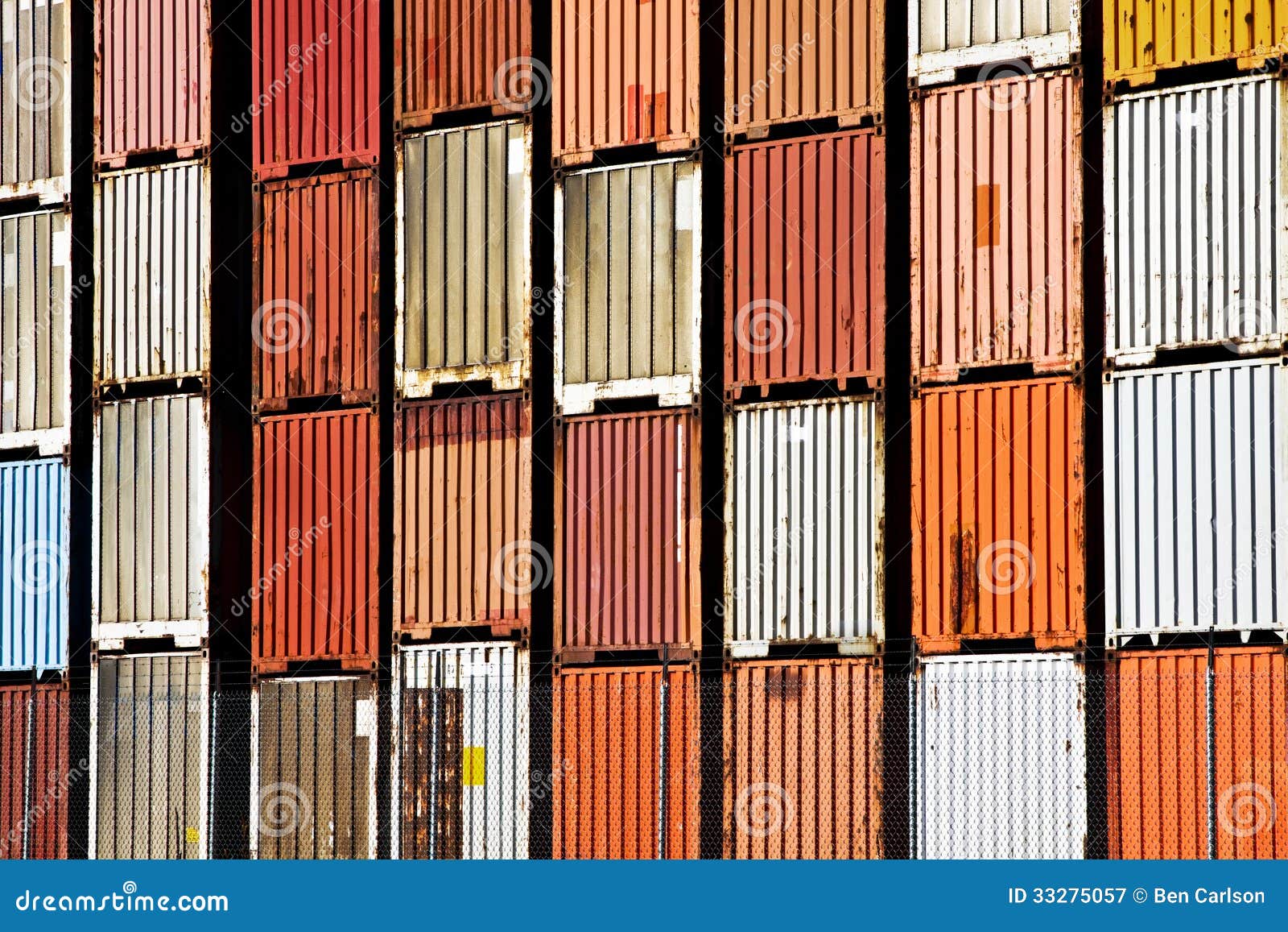 Cargo Container Stacks stock image. Image of doors, gray - 33275057