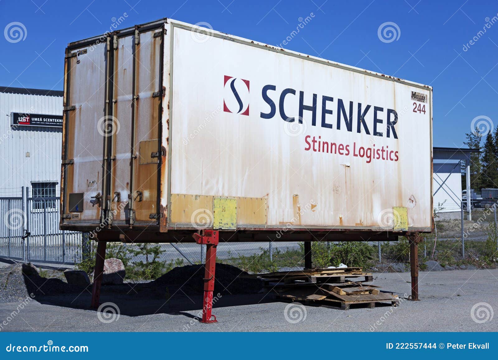 Cargo Container Standing on Legs Editorial Stock Image - Image of ...