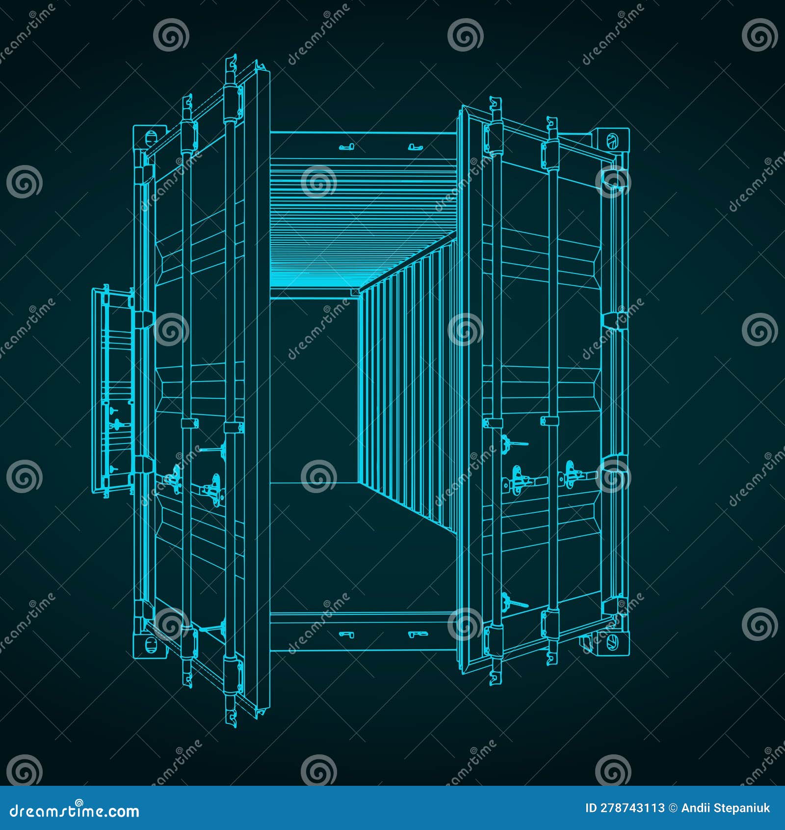 Cargo container stock vector. Illustration of dock, warehouse - 278743113