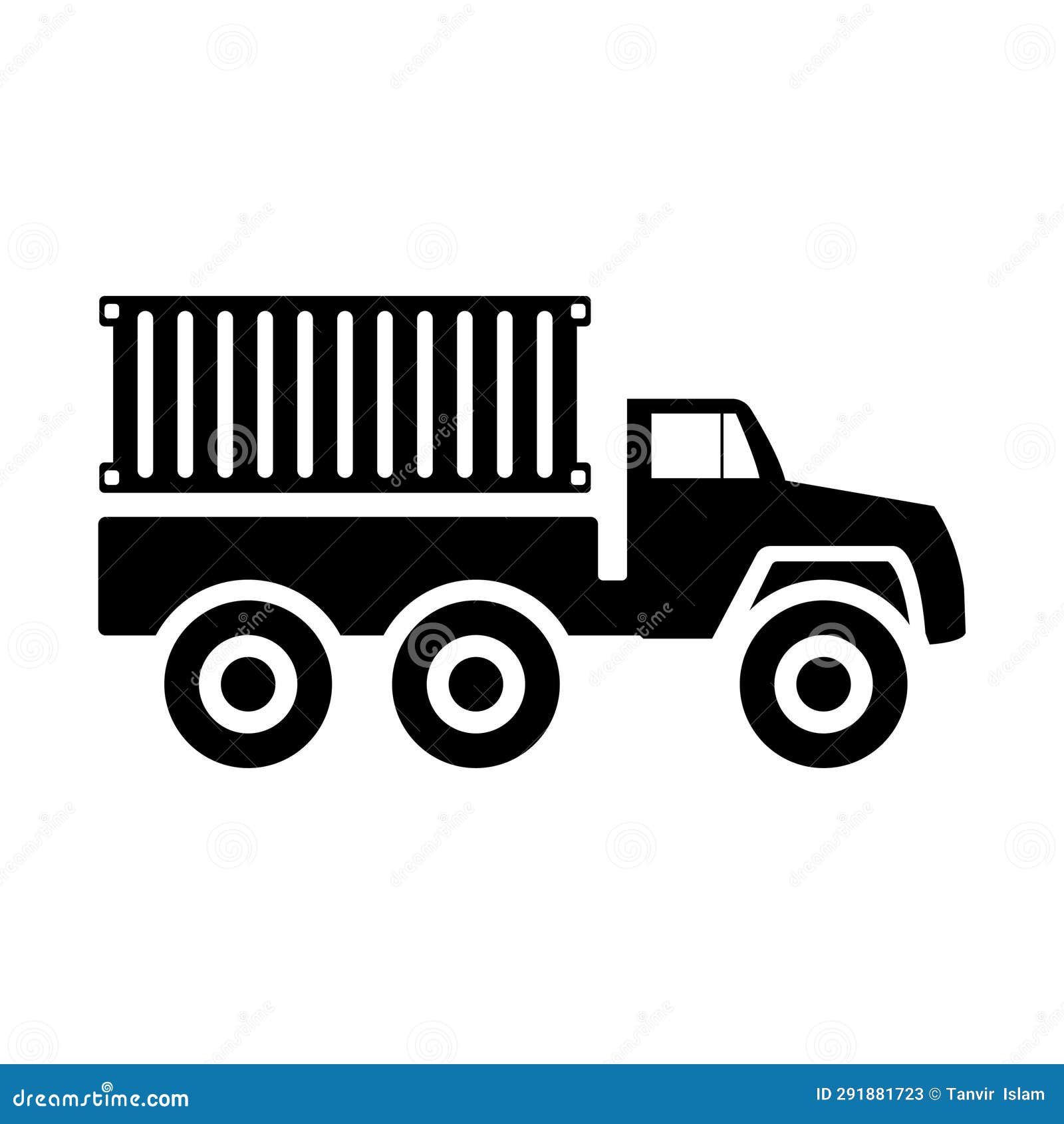 Cargo Container Truck Icon stock vector. Illustration of transportation ...