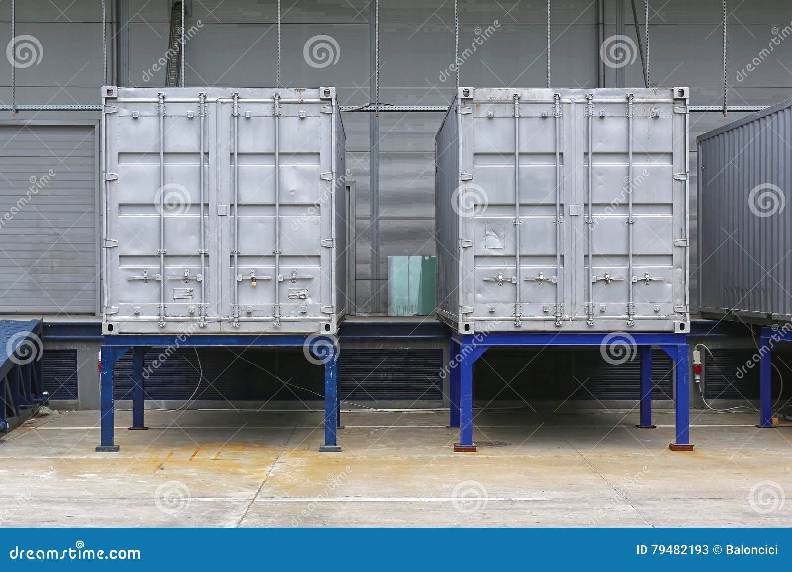 Cargo Container stock image. Image of silver, cargo, transportation ...
