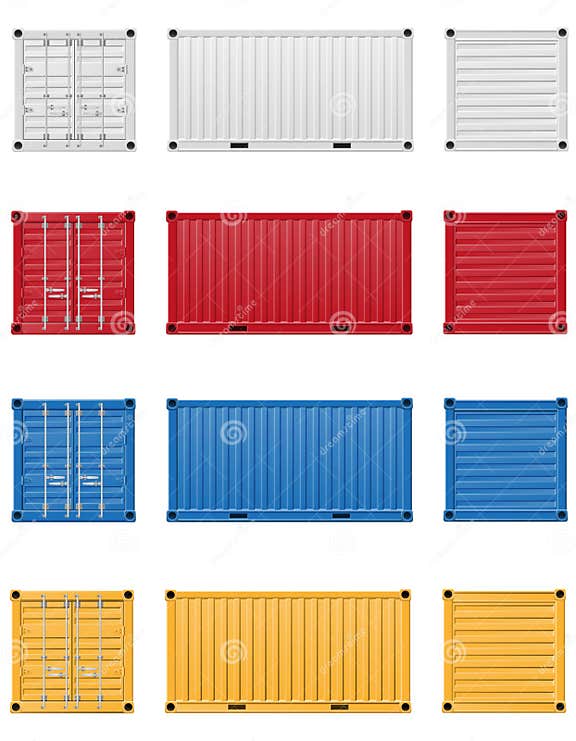 Cargo Container Vector Illustration Stock Vector - Illustration of ...