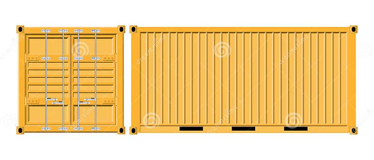 Cargo Container Vector Illustration Isolated on White Background Stock ...