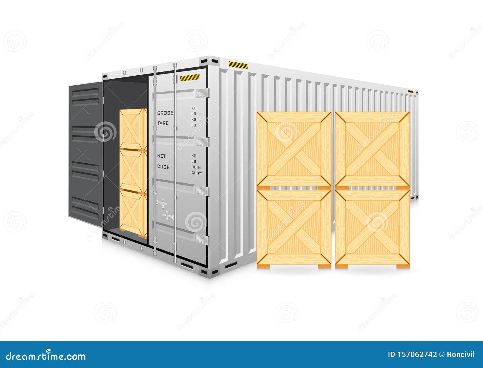 Cargo container vector stock vector. Illustration of heavy - 157062742