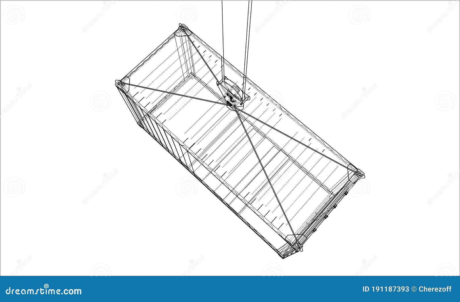 Cargo Container. Wire-frame Style Stock Illustration - Illustration of ...