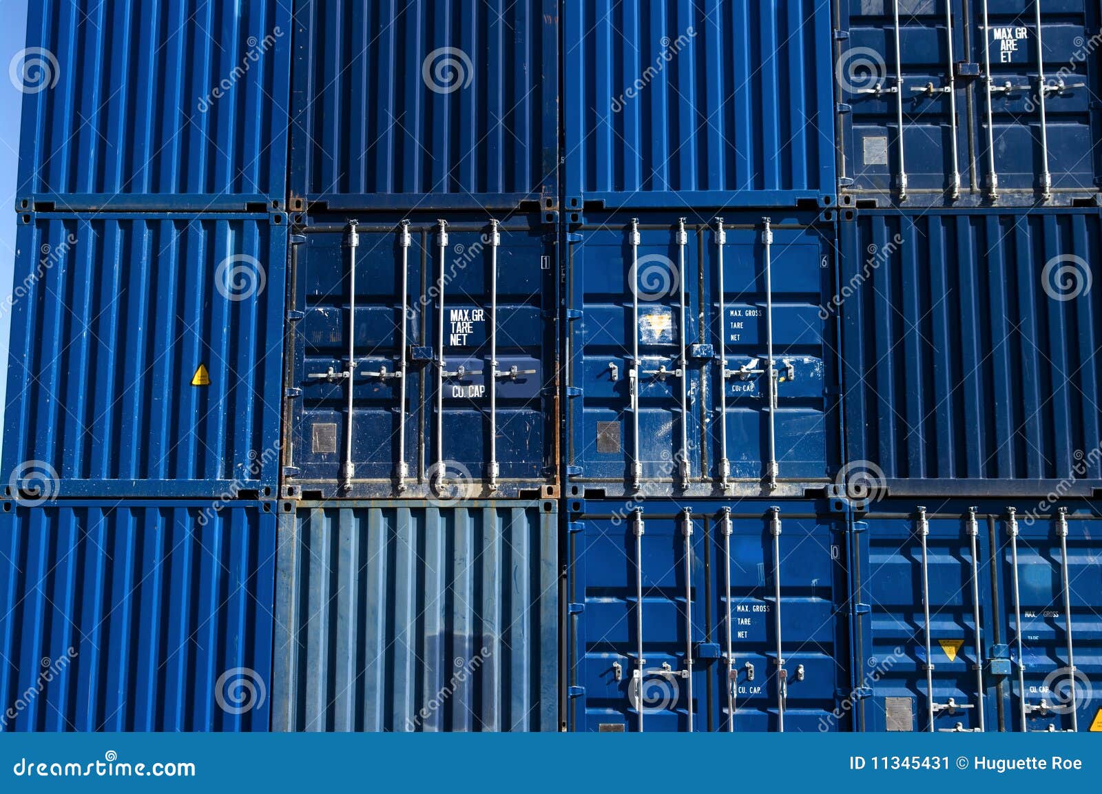 Cargo containeres blue stock image. Image of international - 11345431