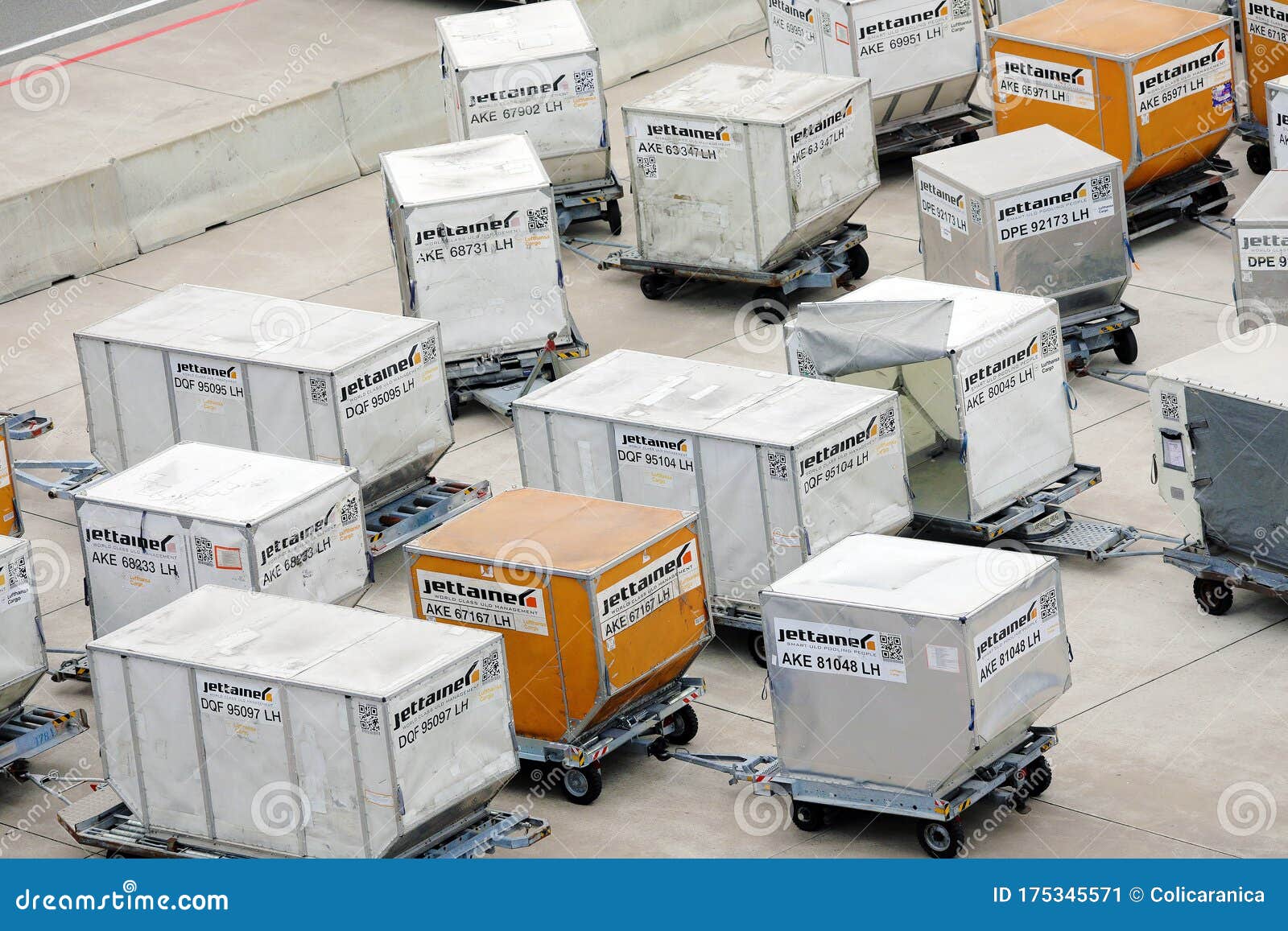 Cargo Containers in Airport Editorial Photo - Image of transport, goods ...