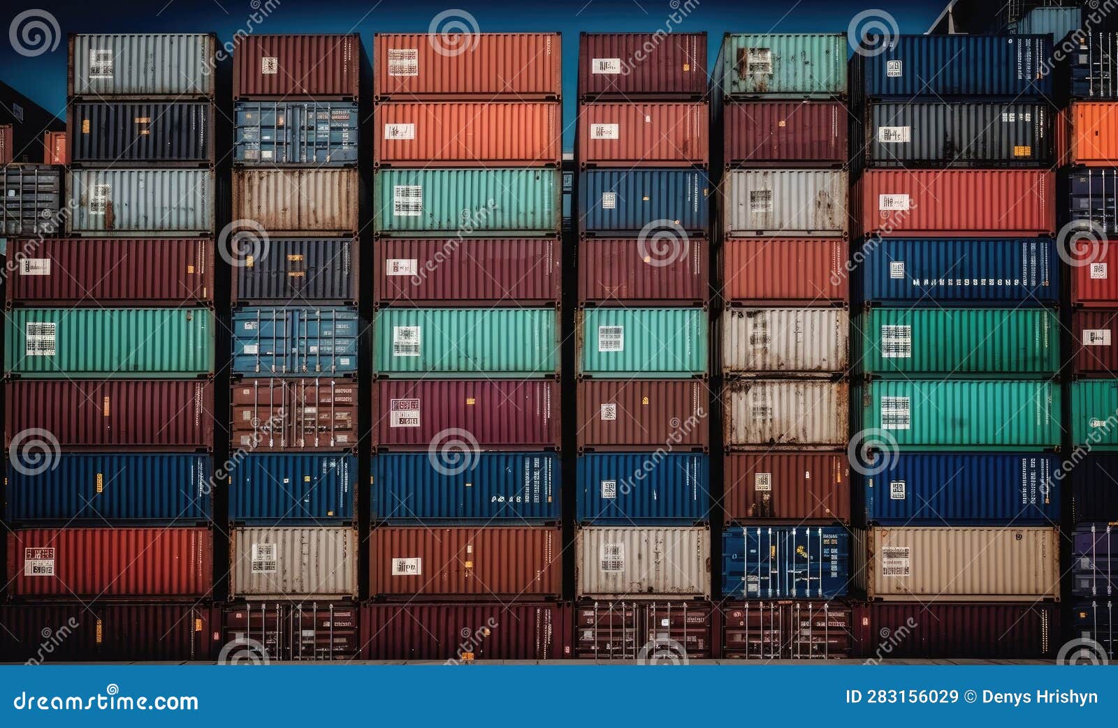 Cargo Containers Being Inspected by Customs Officials Creating Using Generative AI Tools Stock ...