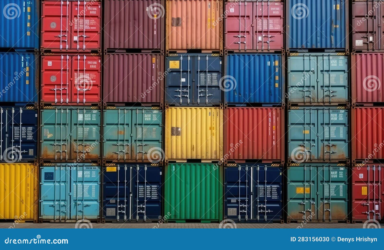 Cargo Containers Being Inspected by Customs Officials Creating Using ...