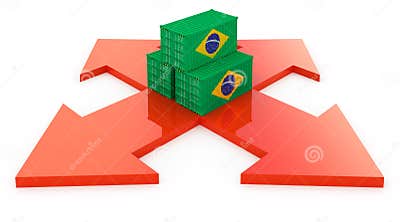 Cargo Containers from Brazil Stock Illustration - Illustration of cargo ...
