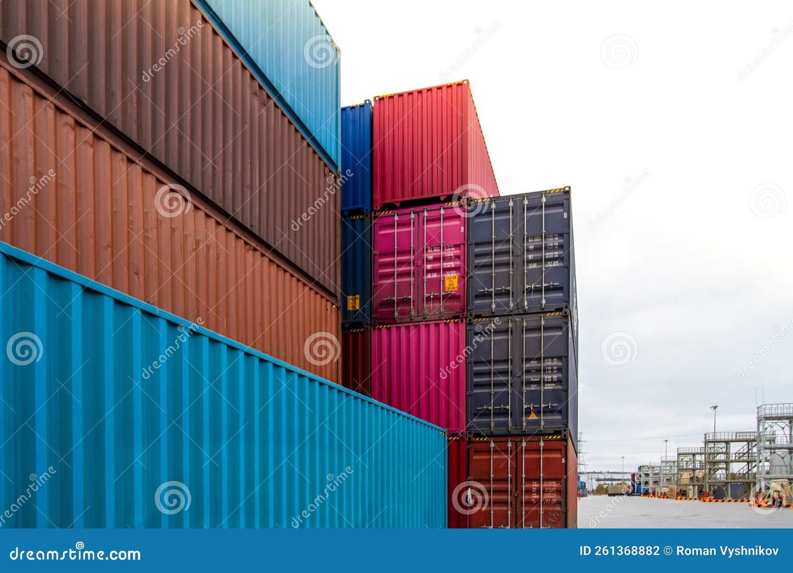 Cargo Containers. Cargo Container Yard Stock Photo - Image of commerce ...