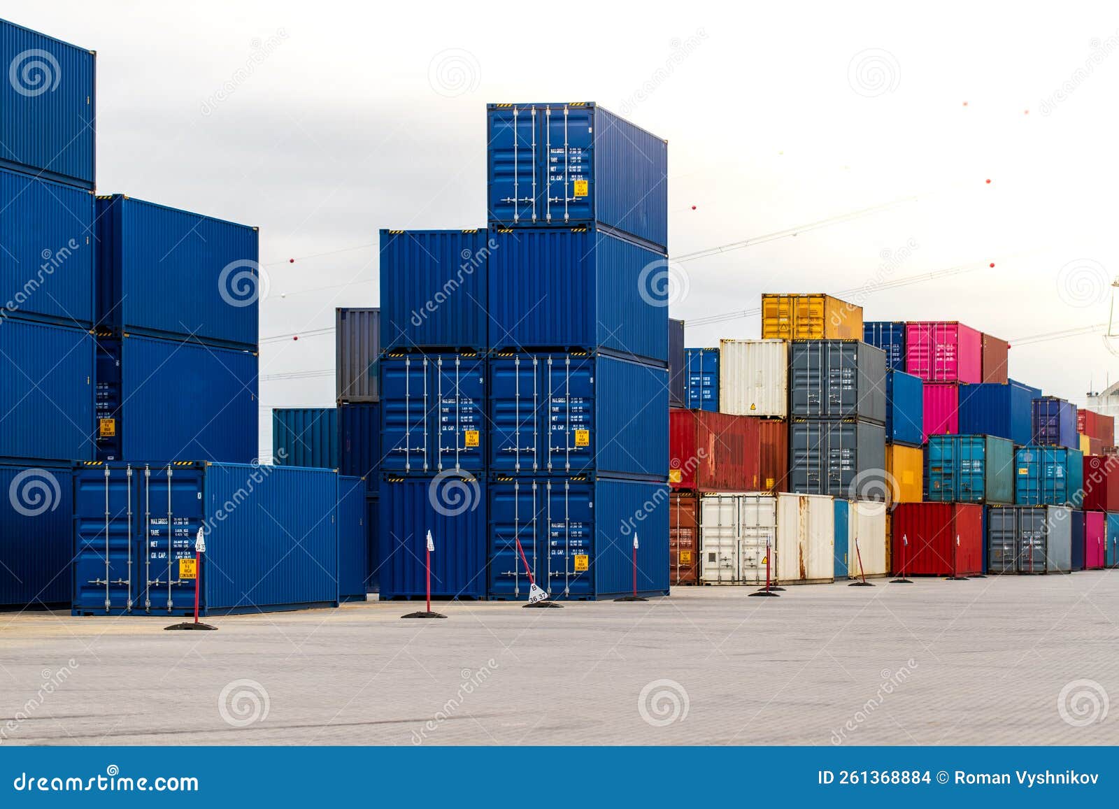 Cargo Containers. Cargo Container Yard Stock Photo - Image of freight ...