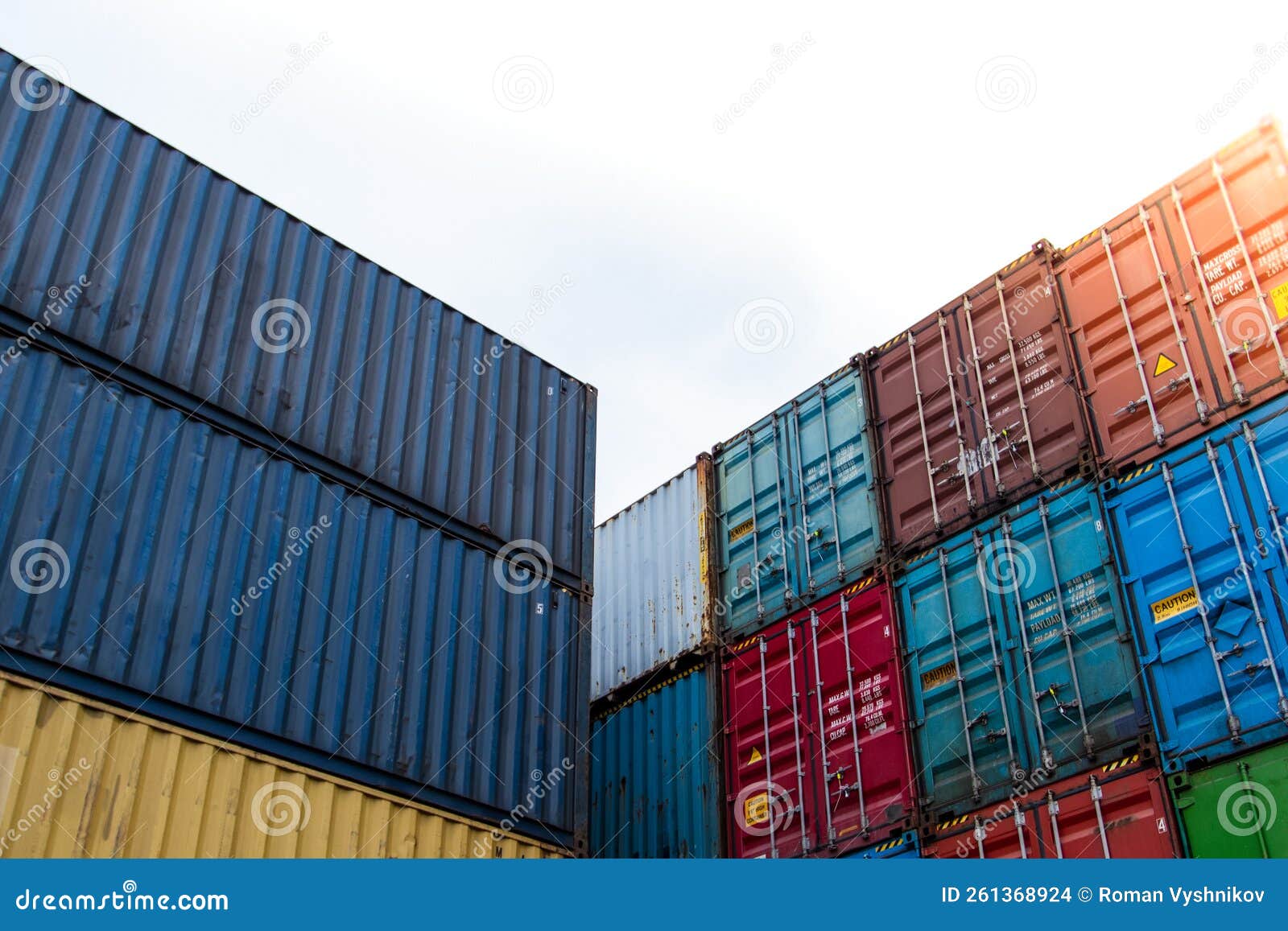 Cargo Containers. Cargo Container Yard Stock Photo - Image of ...