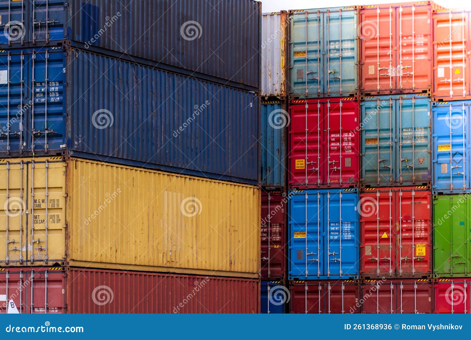 Cargo Containers. Cargo Container Yard Stock Photo - Image of port ...