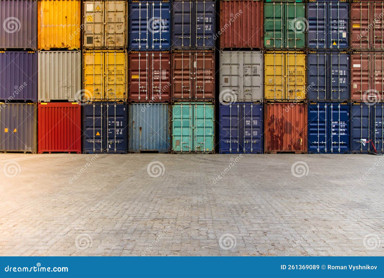 Cargo Containers. Cargo Container Yard Stock Image - Image of export ...