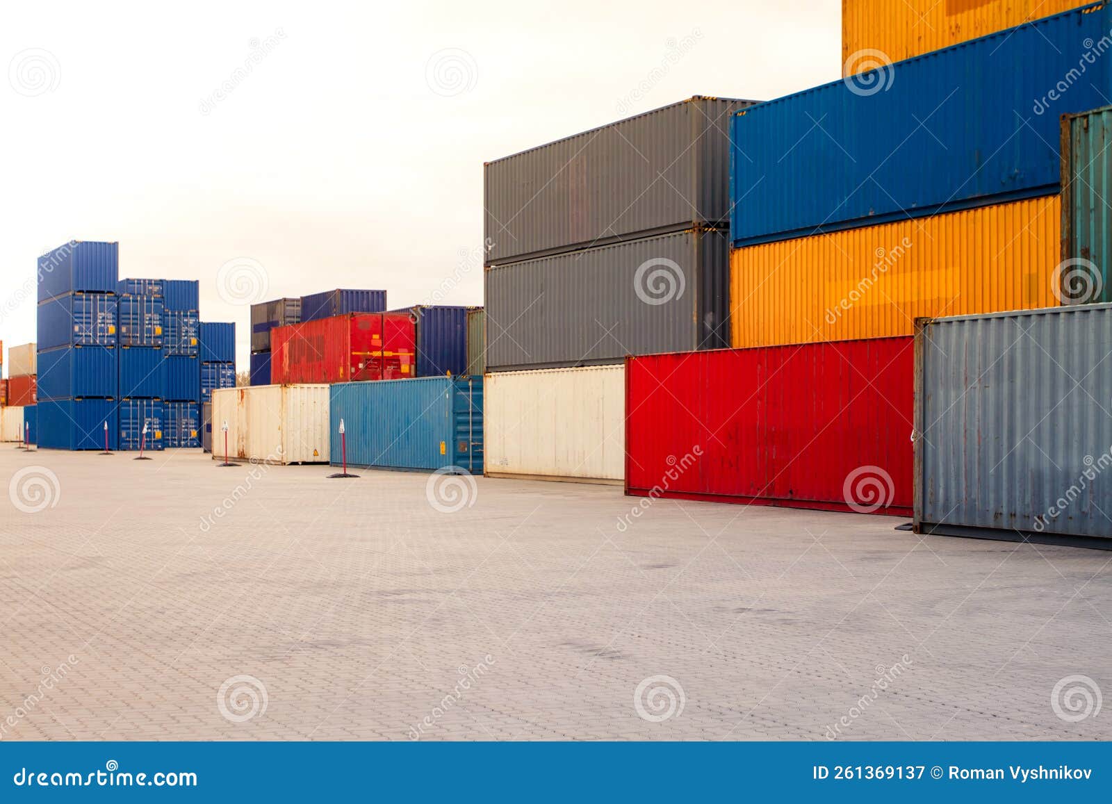 Cargo Containers. Cargo Container Yard Stock Image - Image of harbor ...