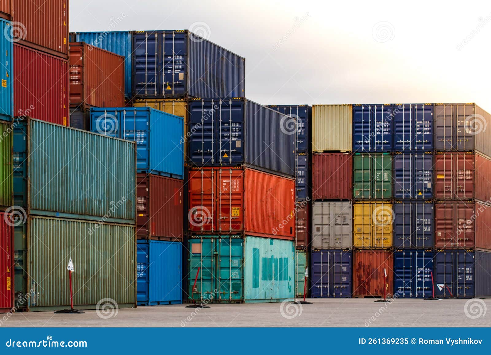 Cargo Containers. Cargo Container Yard Stock Image - Image of logistic ...