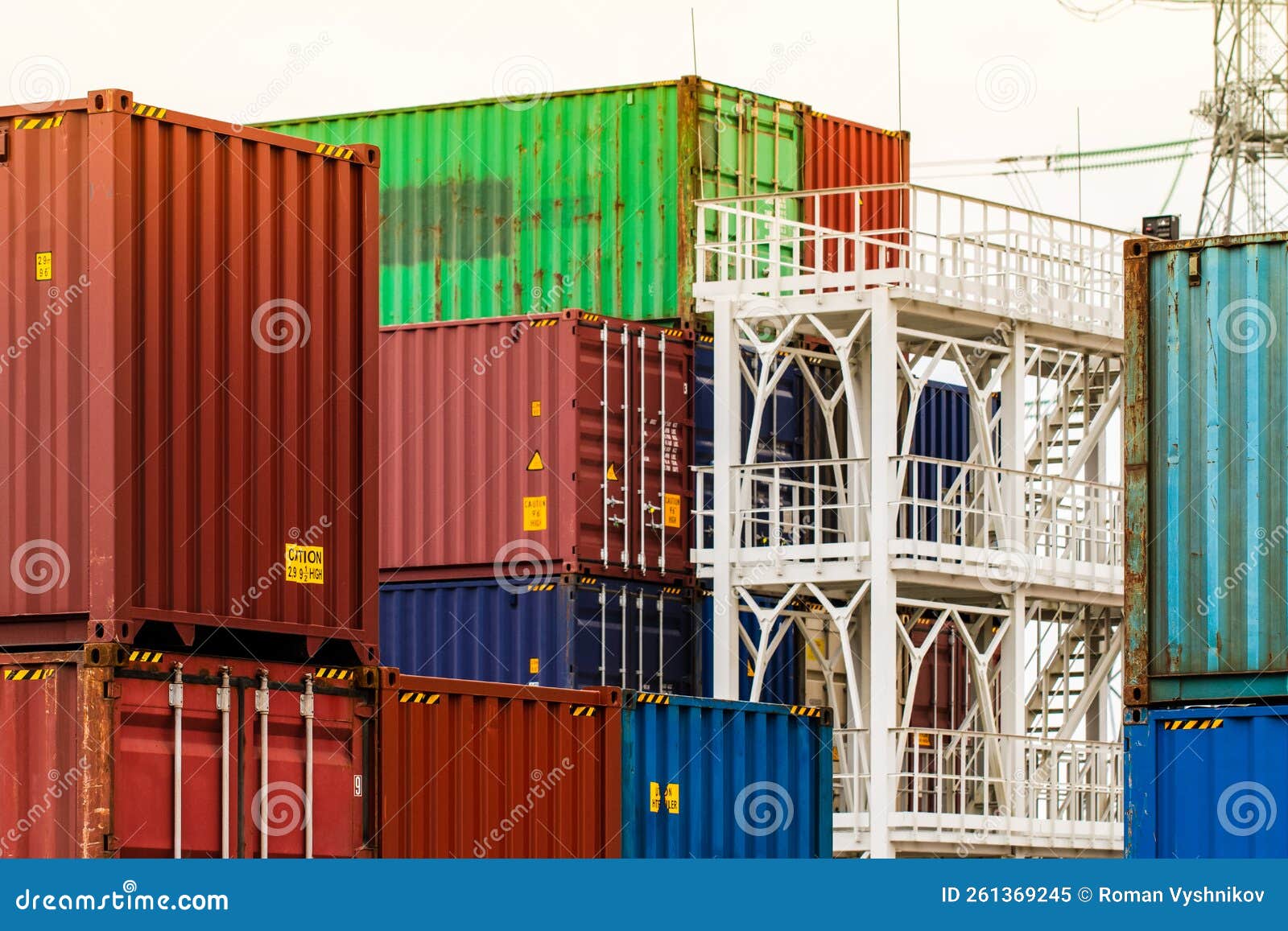 Cargo Containers. Cargo Container Yard Stock Image - Image of transport ...