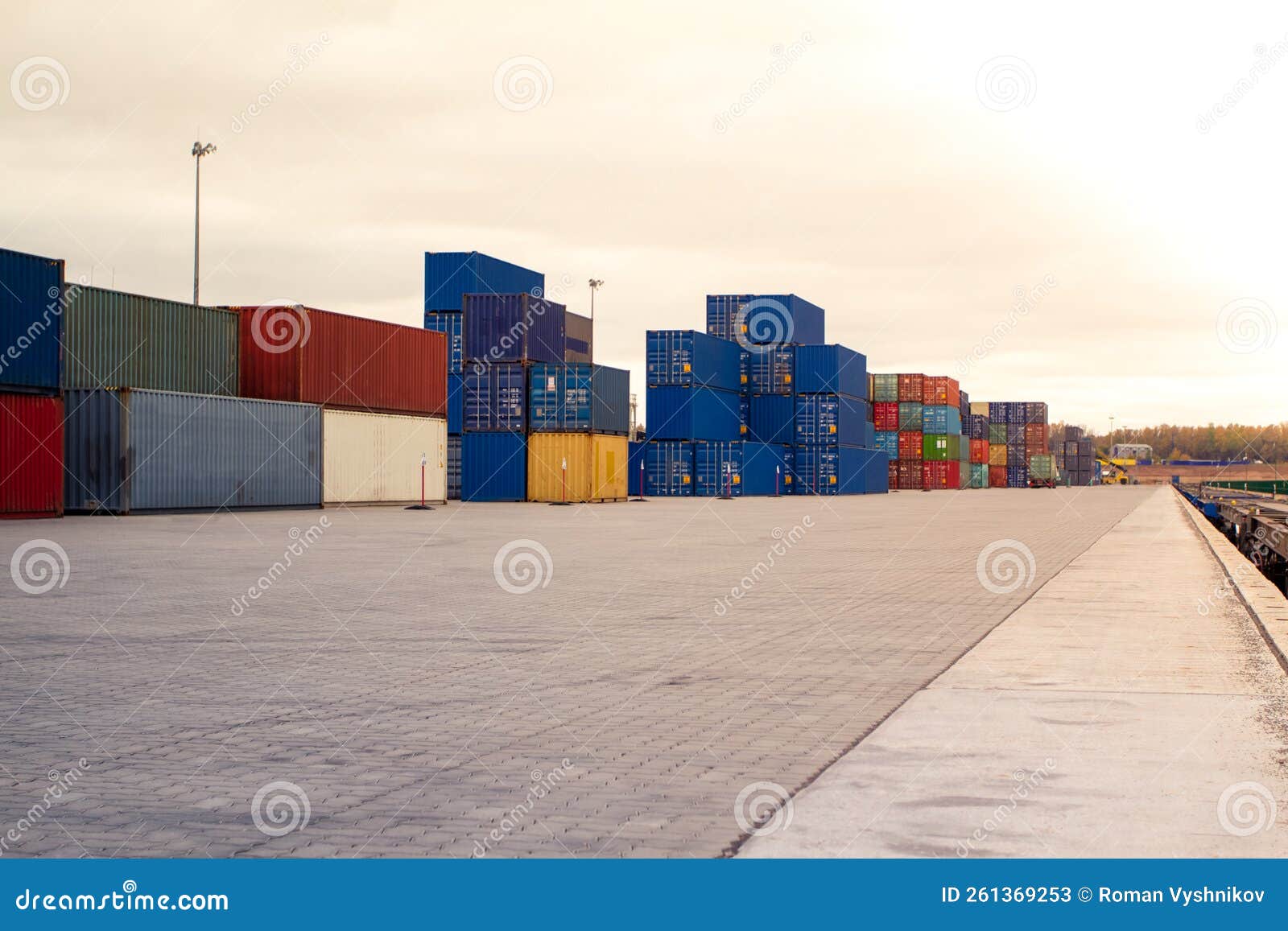 Cargo Containers. Cargo Container Yard Stock Image - Image of stack ...