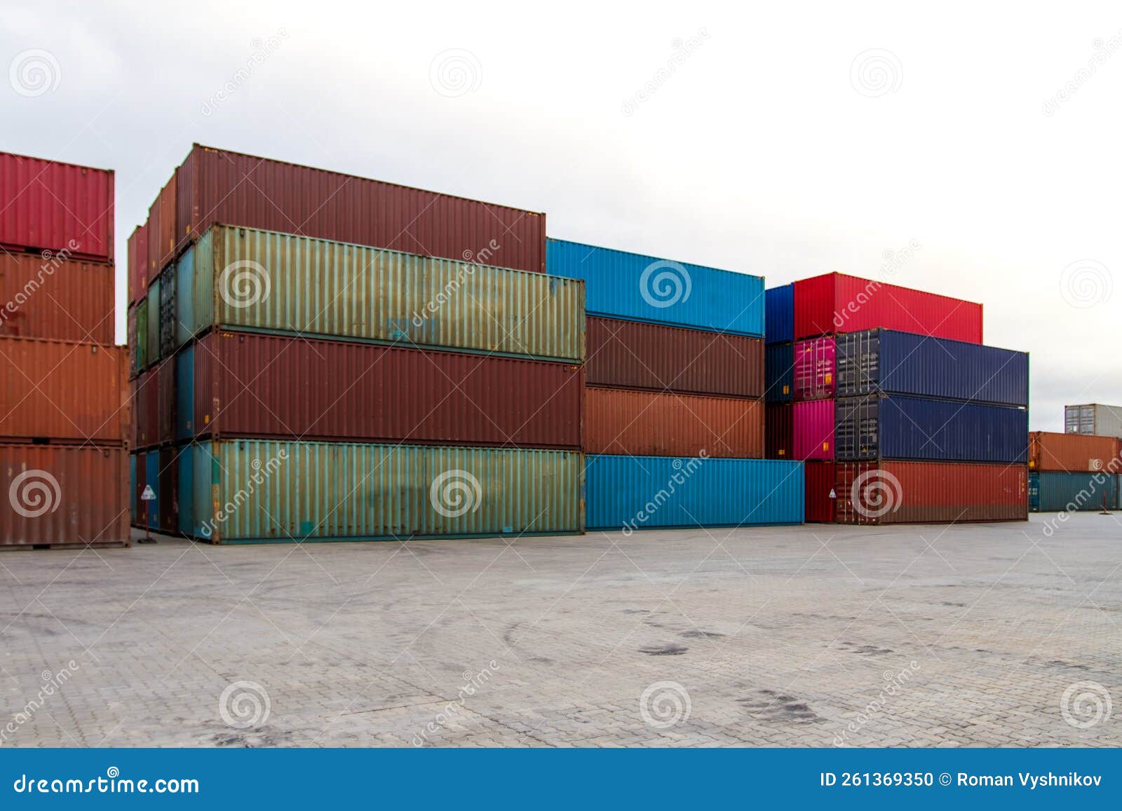Cargo Containers. Cargo Container Yard Stock Photo - Image of storage ...