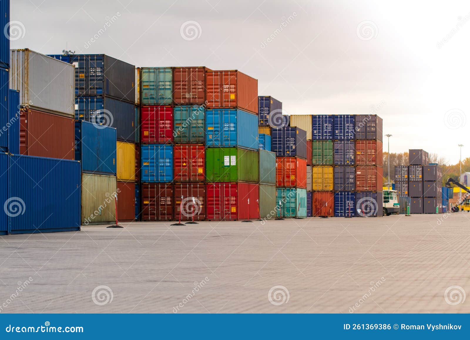 Cargo Containers. Cargo Container Yard. Stack of Freight Containers at ...