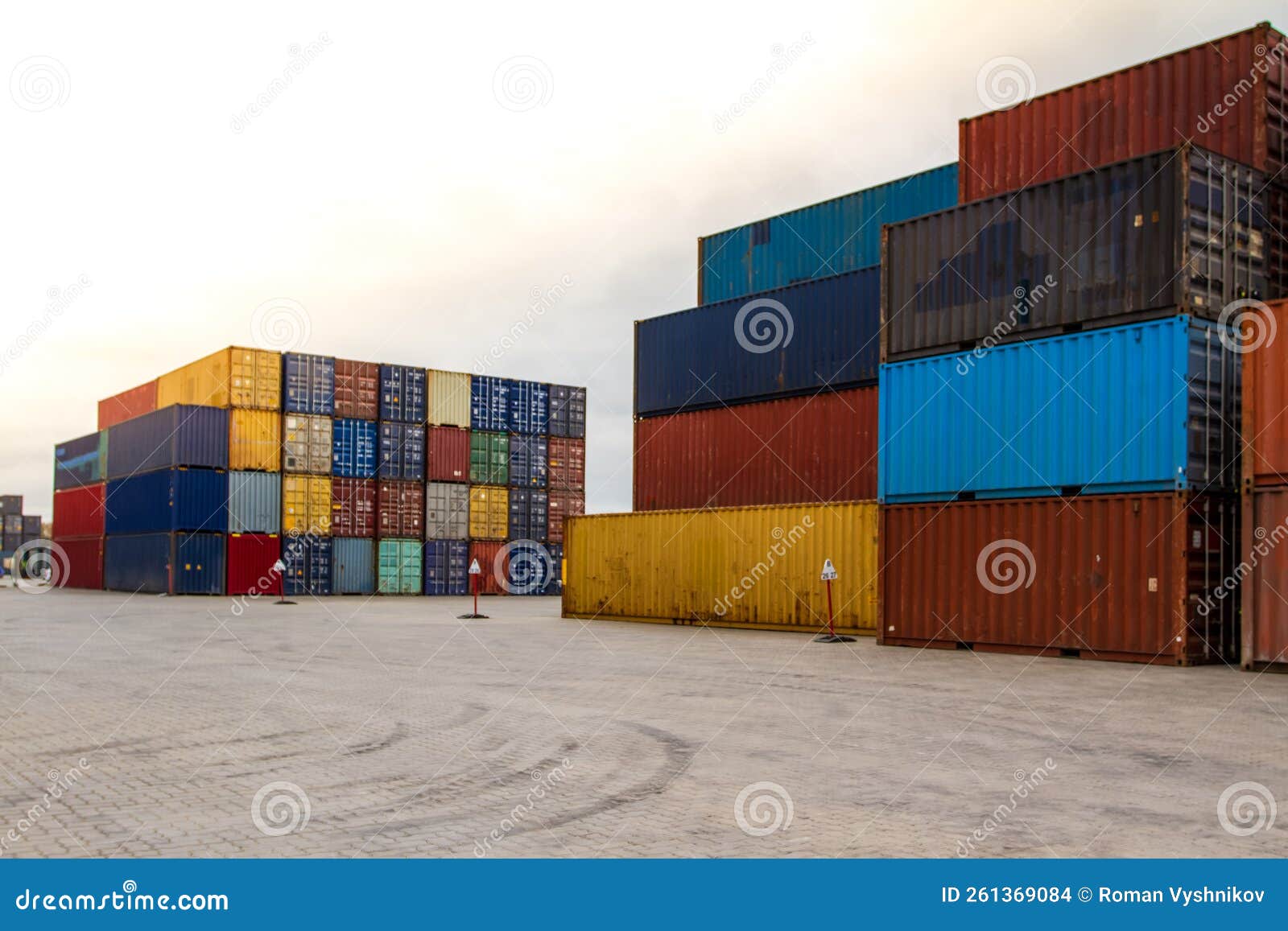 Cargo Containers. Cargo Container Yard Stock Photo - Image of business ...
