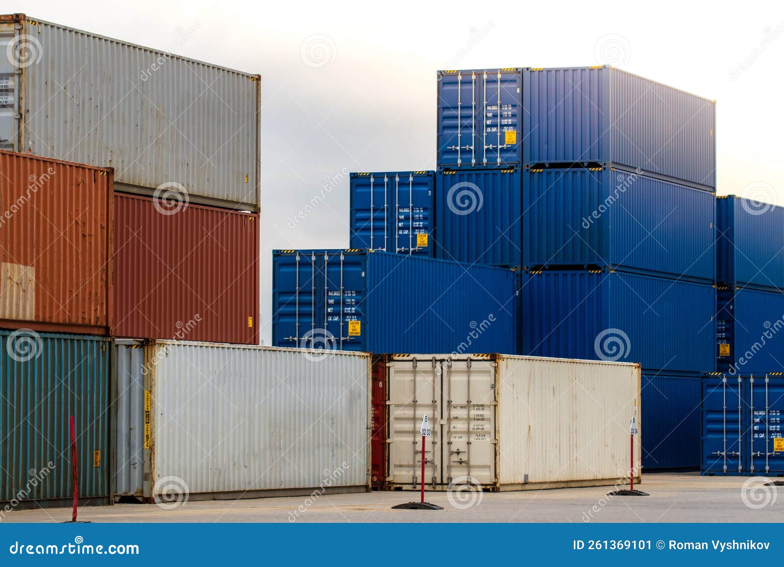 Cargo Containers. Cargo Container Yard Stock Image - Image of cargo ...