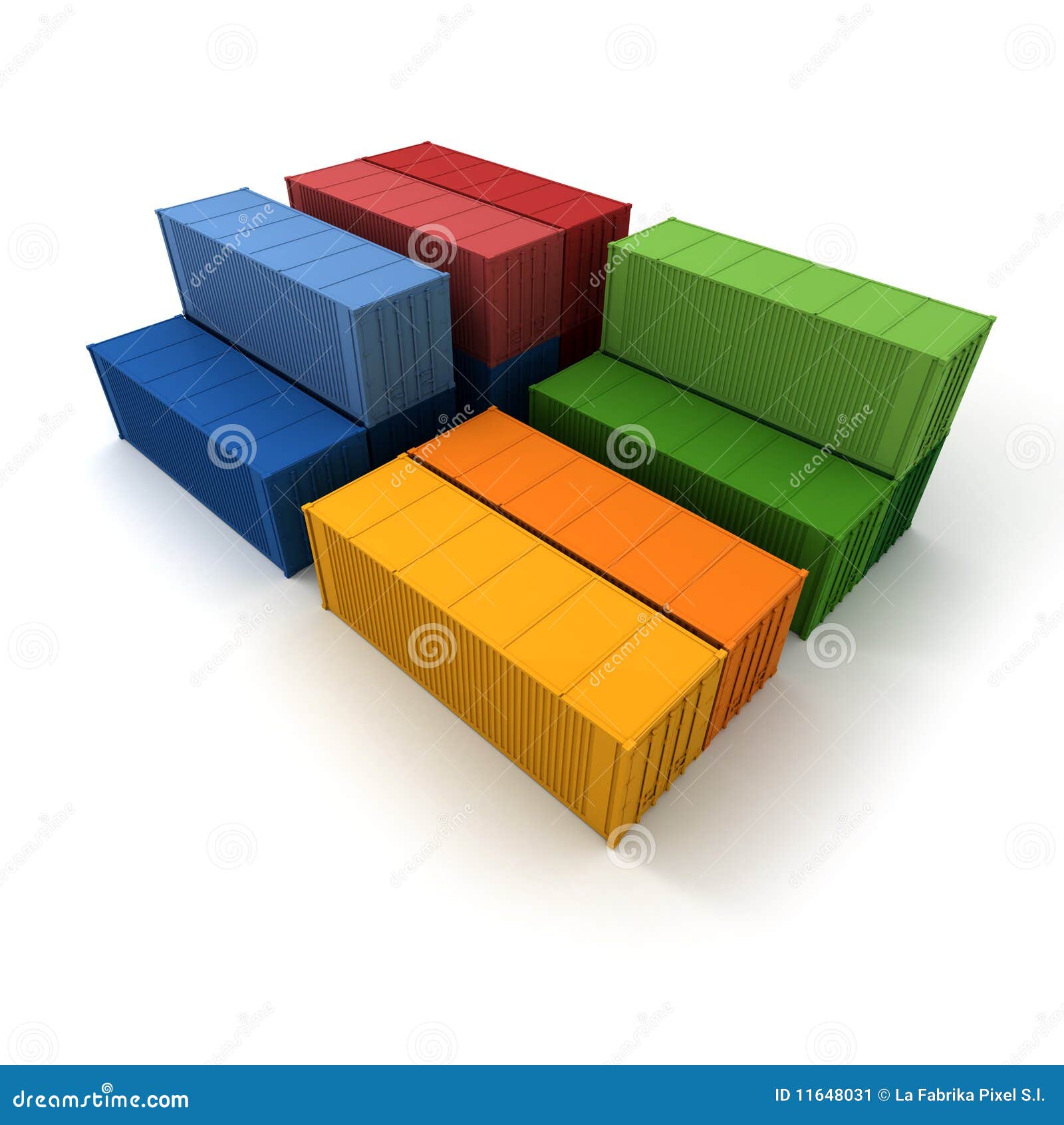 Cargo containers in colors stock illustration. Illustration of ...
