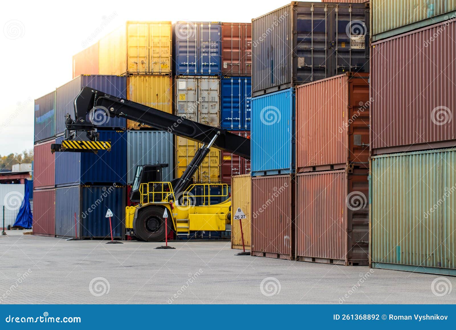 Cargo Containers. Cargo Container Yard Stock Photo - Image of ...