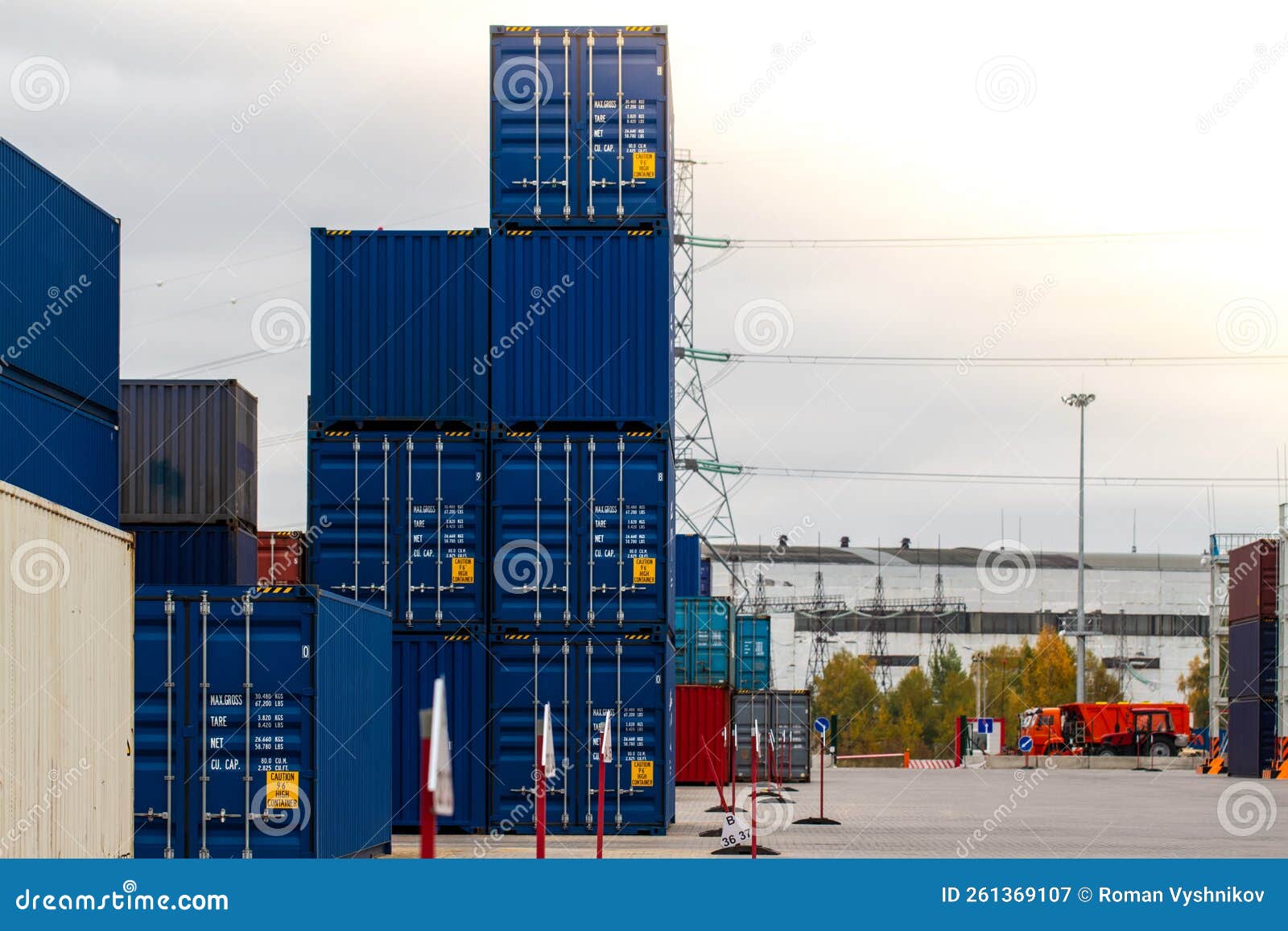 Cargo Containers. Cargo Container Yard Stock Image - Image of dock ...