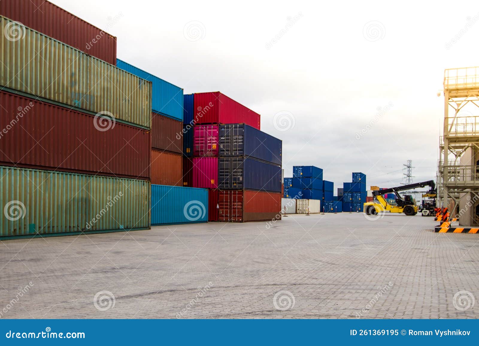 Cargo Containers. Cargo Container Yard Stock Image - Image of container ...
